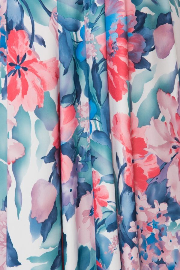 Vestido largo drapeado estampado. Claro Concepto Marca de moda